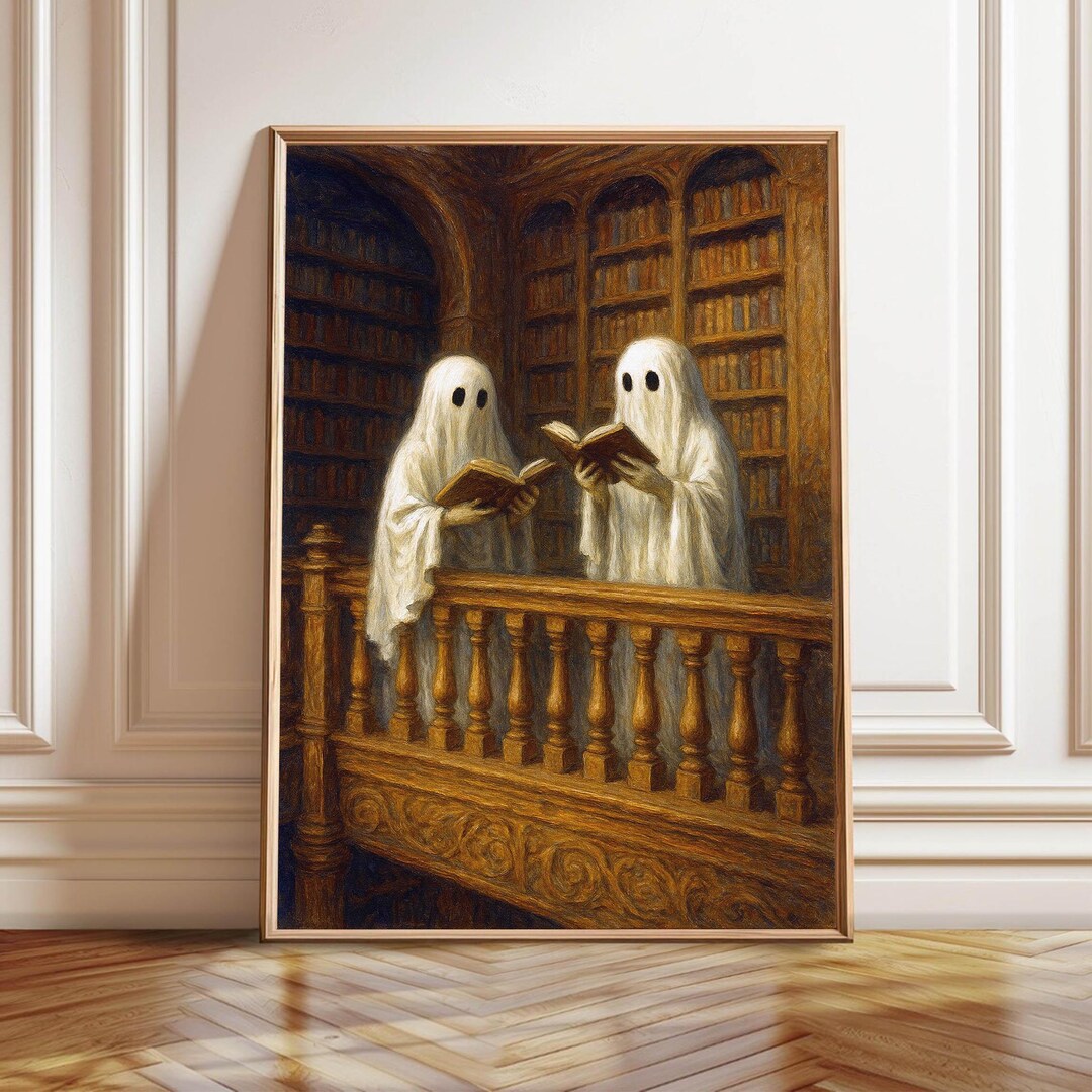 Vintage Ghosts Library Print – Dark Academia Halloween Decor (digital ...