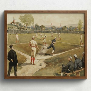 Vintage Baseball Art Print Set, Sports Posters (downloadable) - Etsy