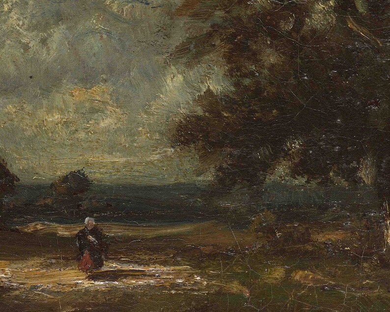 Printable Moody Country Landscape Painting, Vintage Wall Art, Art ...