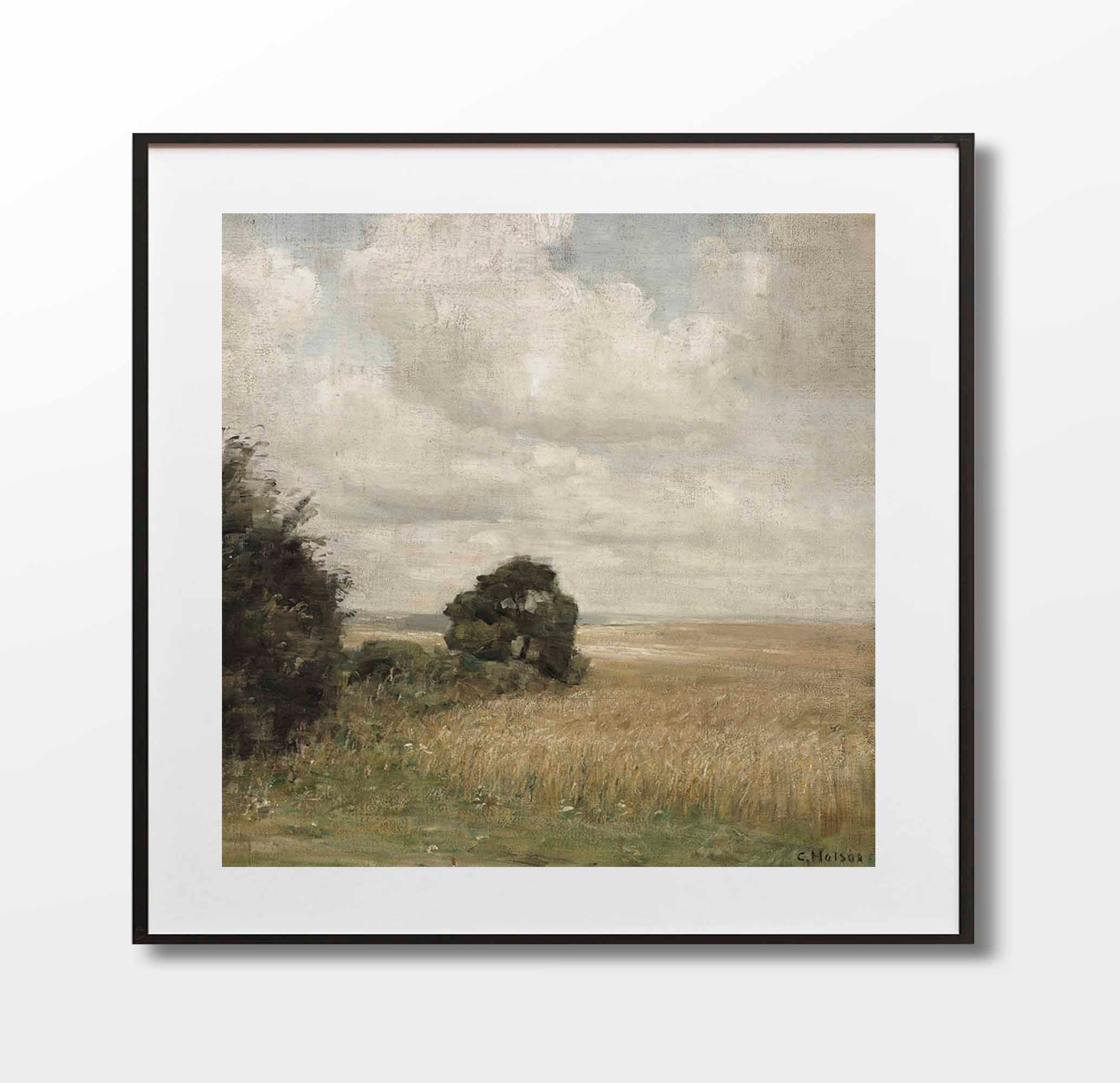 Square Printable Country Landscape Wall Art, Summer Square Wall Art ...