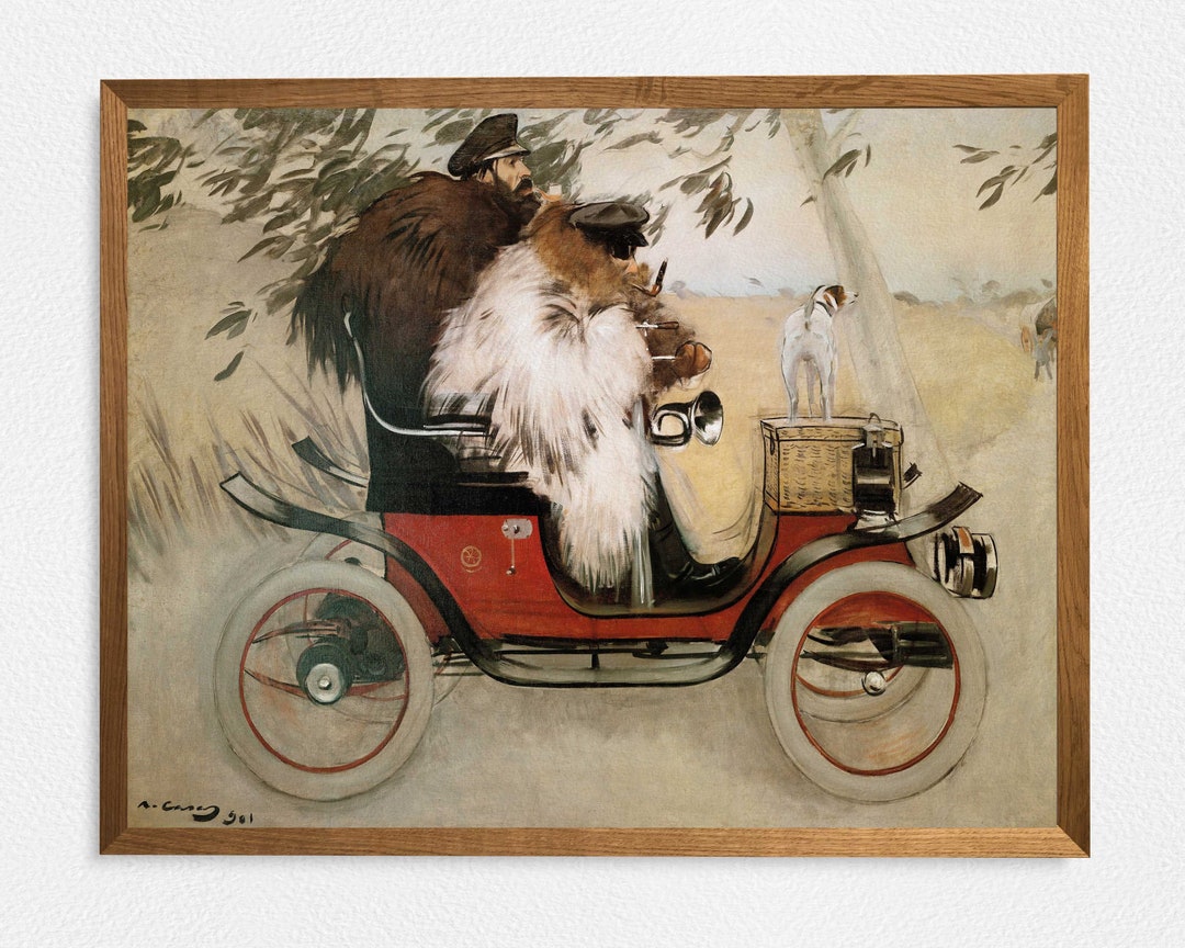 Ramon Casas and Pere Romeu in an Automobile Vintage Funny - Etsy