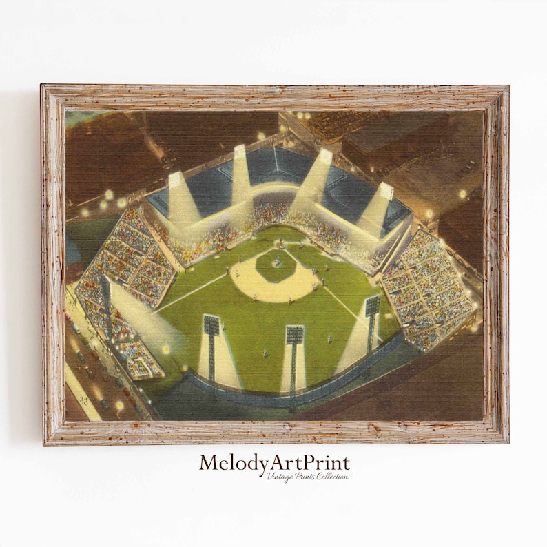 Vintage Baseball Stadium Art Print, Sports Fan Gift (digital Download ...