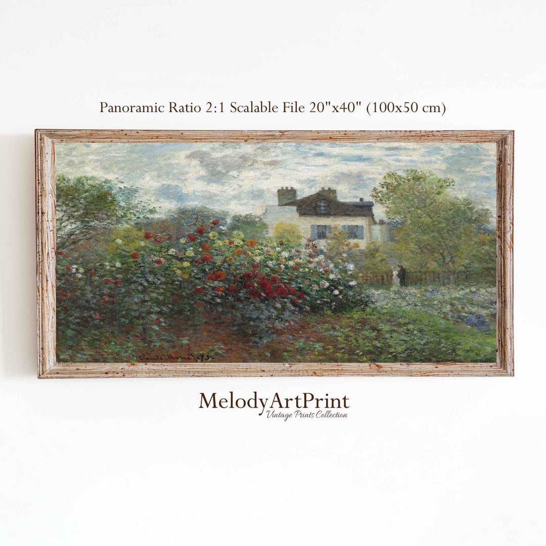 Cottagecore Long Wall Art Decor, Panoramic Printable Cottage Rose ...