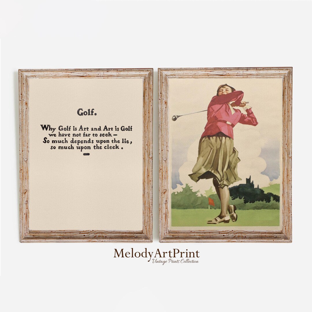 Vintage Golf Art Prints: Golfer Gift Set of 2 (downloadable) - Etsy
