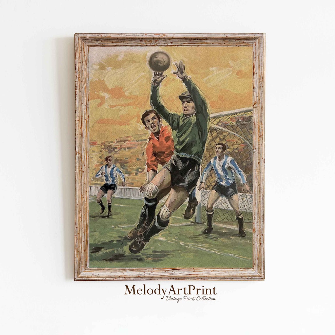 Soccer Wall Art Vintage, Boys and Girls Room Decor, Retro Sports Poster ...
