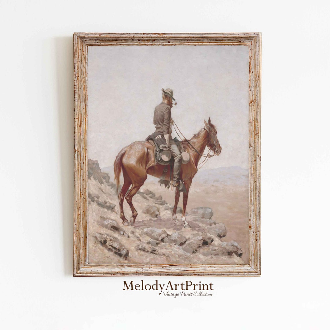 Vintage Cowboy Painting: Rustic Western Decor (digital Download) - Etsy