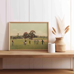 Golf Vintage Painting Landscape Art Print | Vintage Golf Course Wall ...