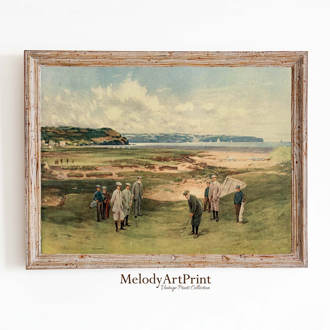 Vintage Golf Painting | Landscape Prints | Golf Course Prints Golfing ...