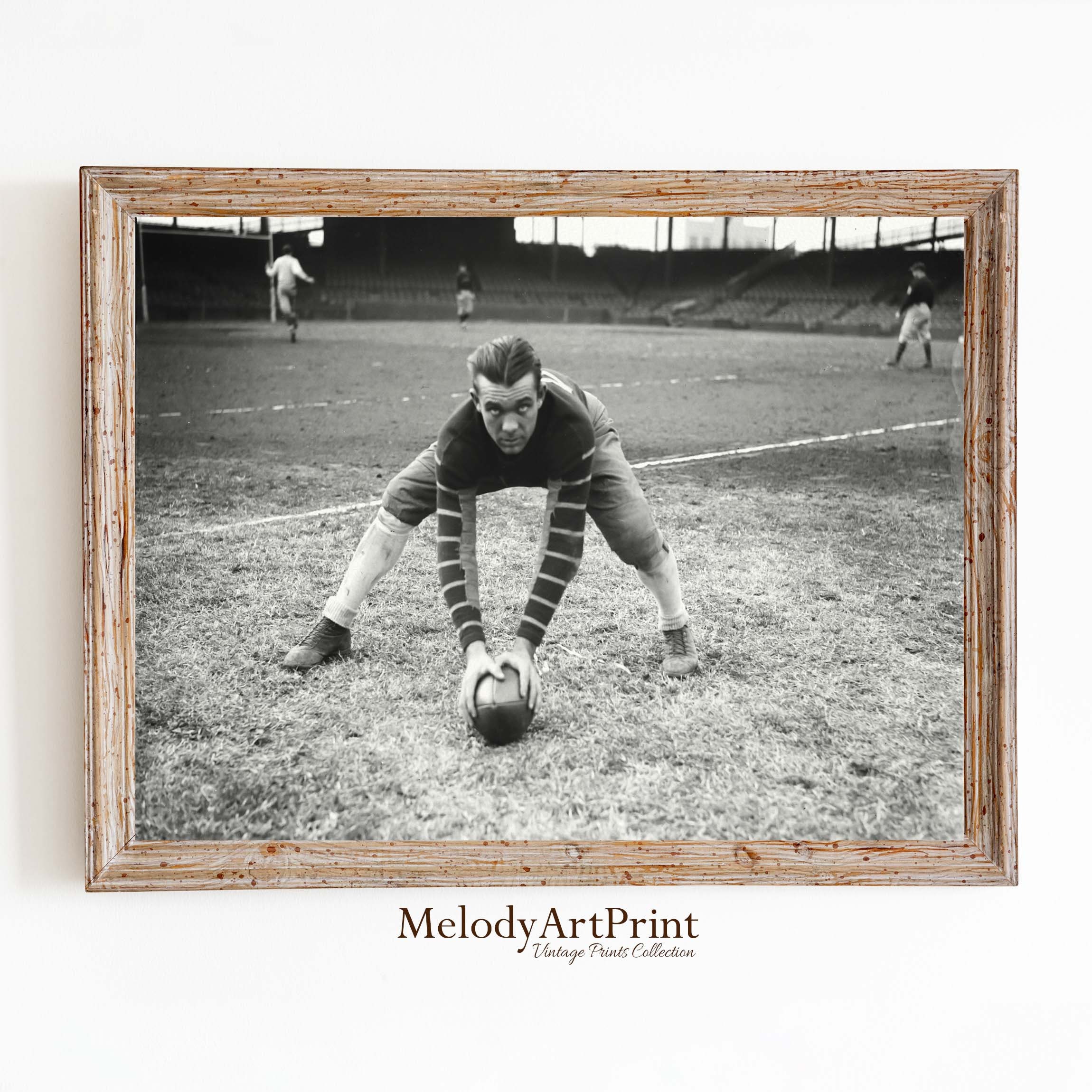 Printable Vintage Football Wall Art Retro Football Player Photography ...