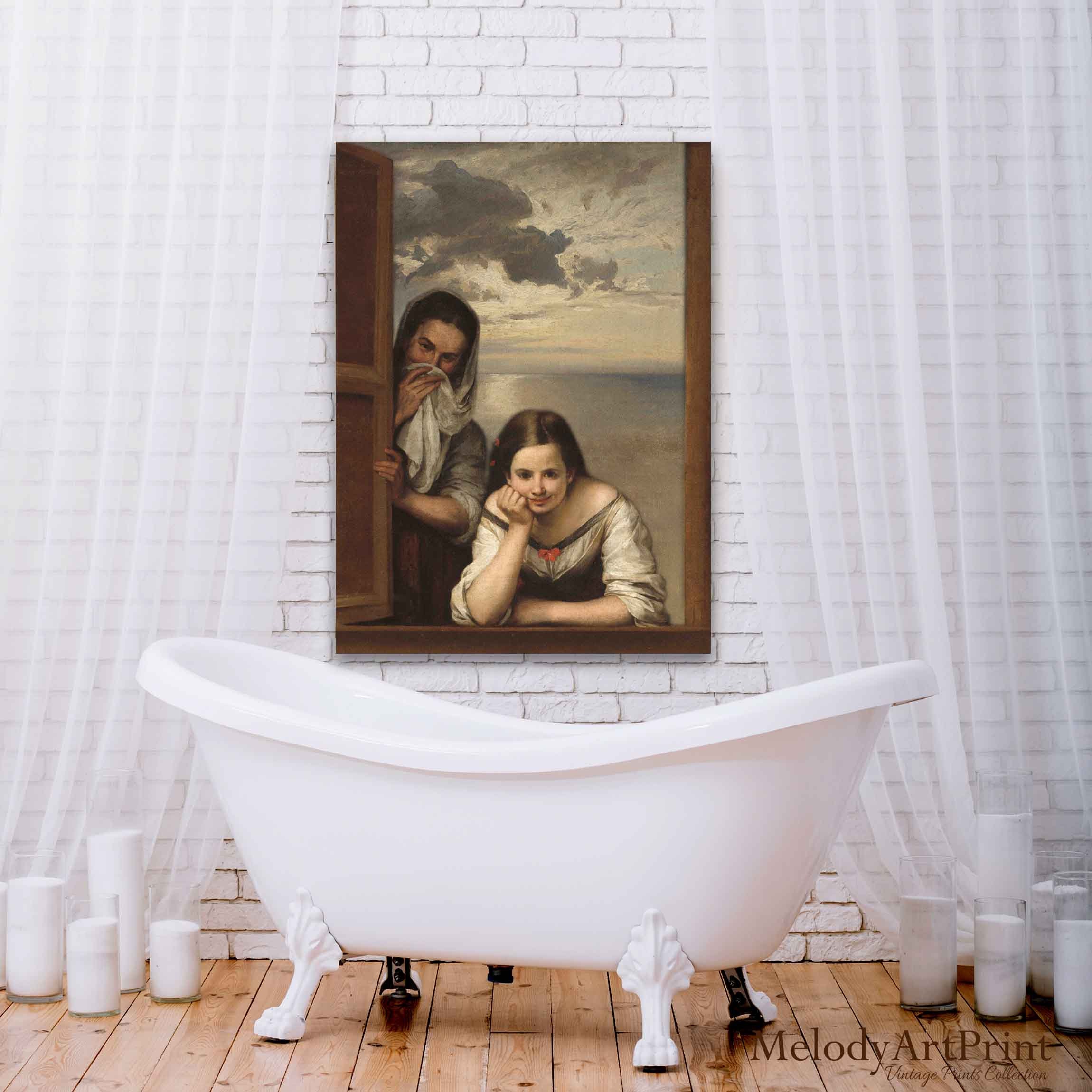 Vintage Restroom Art, Funny Portrait Print for Guest Bathroom, Funny ...