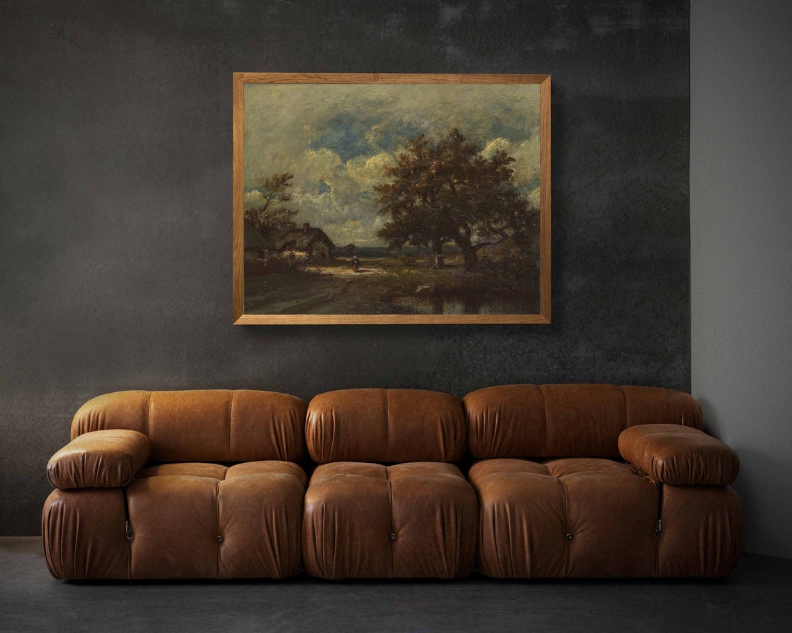Printable Moody Country Landscape Painting Vintage Wall Art - Etsy