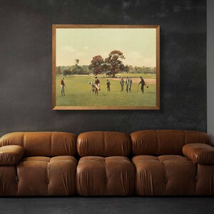 Golf Vintage Painting Landscape Art Print | Vintage Golf Course Wall ...