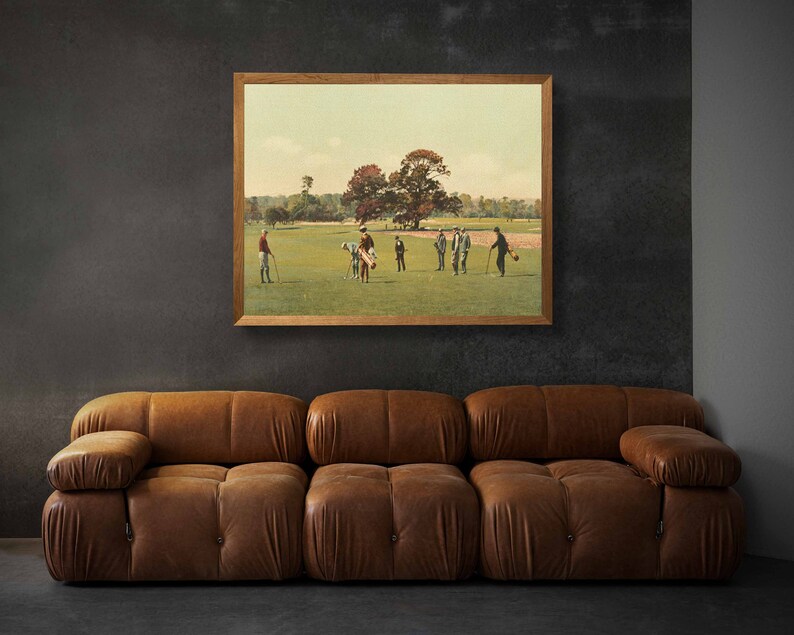 Golf Vintage Painting Landscape Art Print Vintage Golf Course Wall Art ...