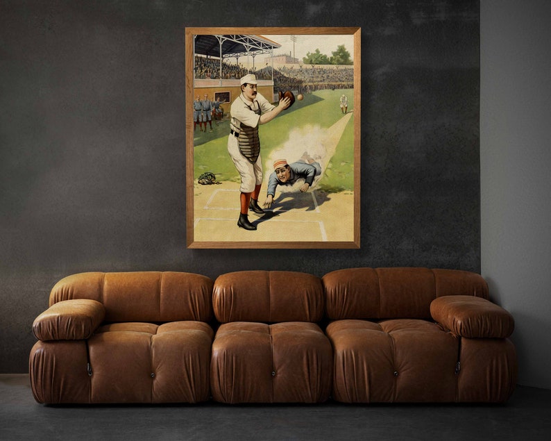Vintage Baseball Art PRINTABLE Art Sports Painting Sports - Etsy