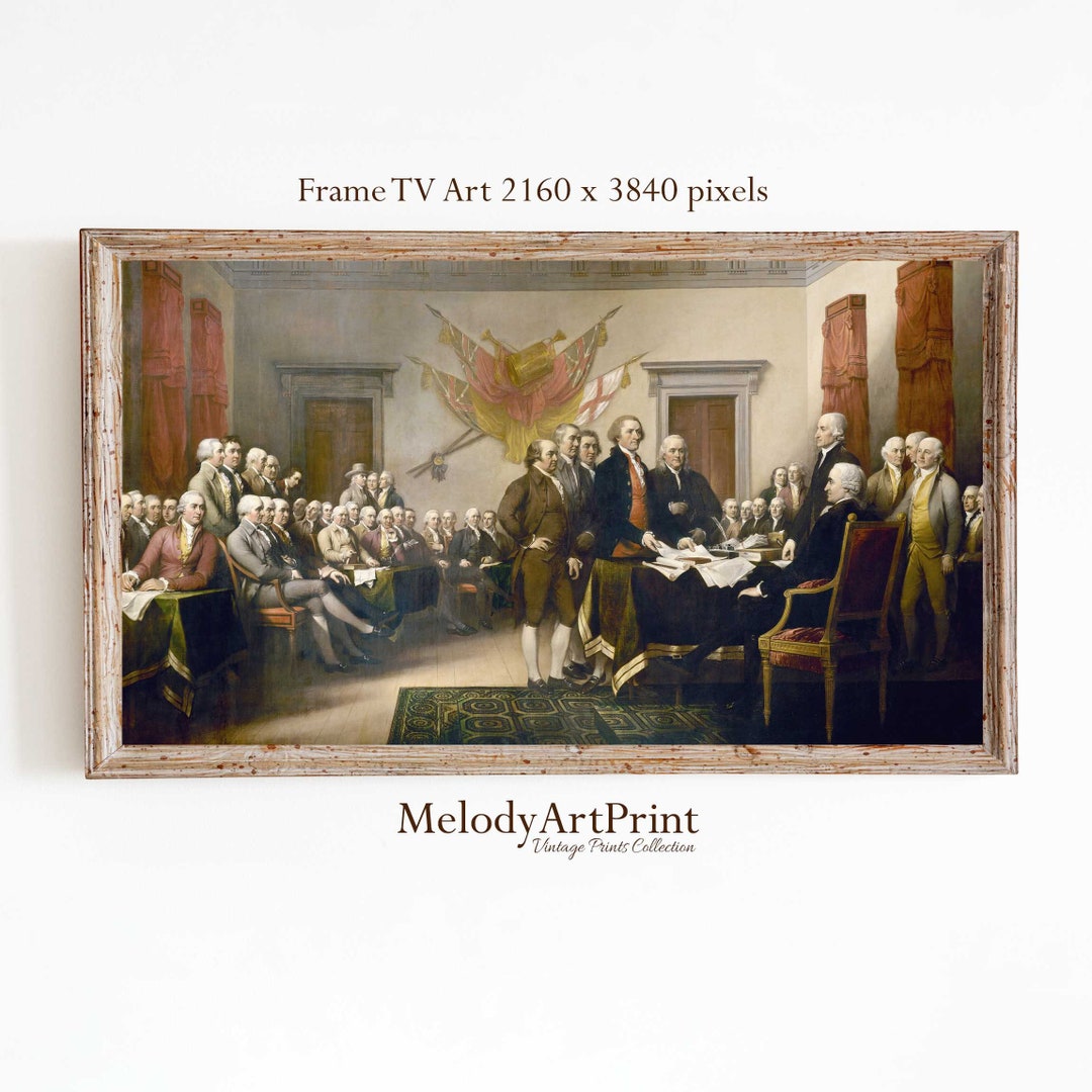 Declaration of Independence Art, Independence Day Frame TV Art, 4th of ...