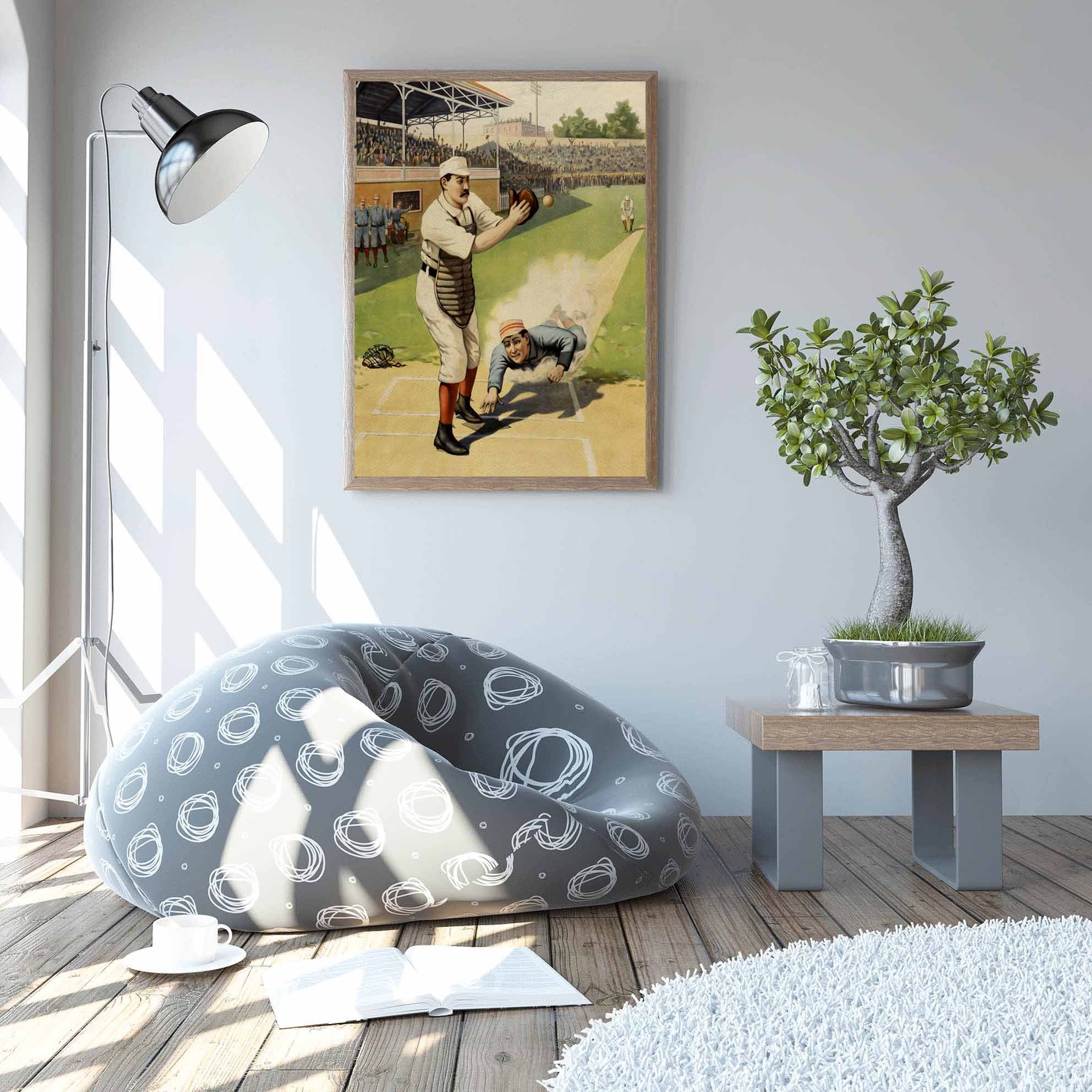 Vintage Baseball Art PRINTABLE Art Sports Painting Sports - Etsy