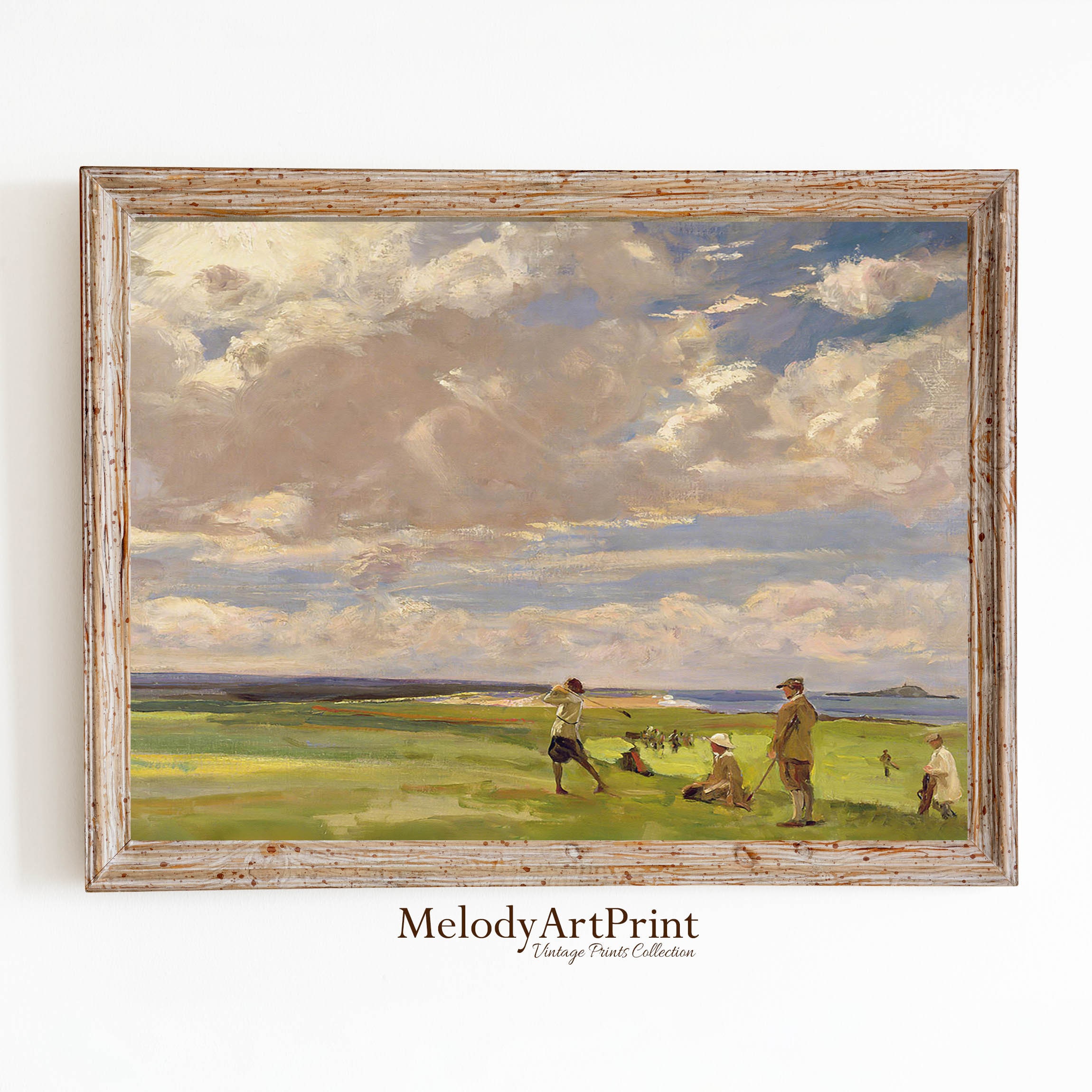 Golf Print Vintage Golf Painting Landscape Art Print Vintage - Etsy