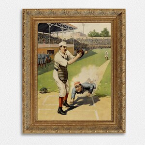 Vintage Baseball Art, PRINTABLE Art, Sports Painting, Sports Party ...