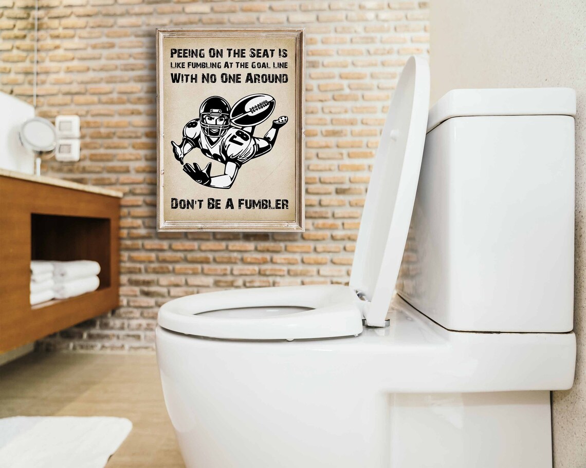 Funny Football Bathroom Art Print: Toilet Humor Sign (digital Download ...