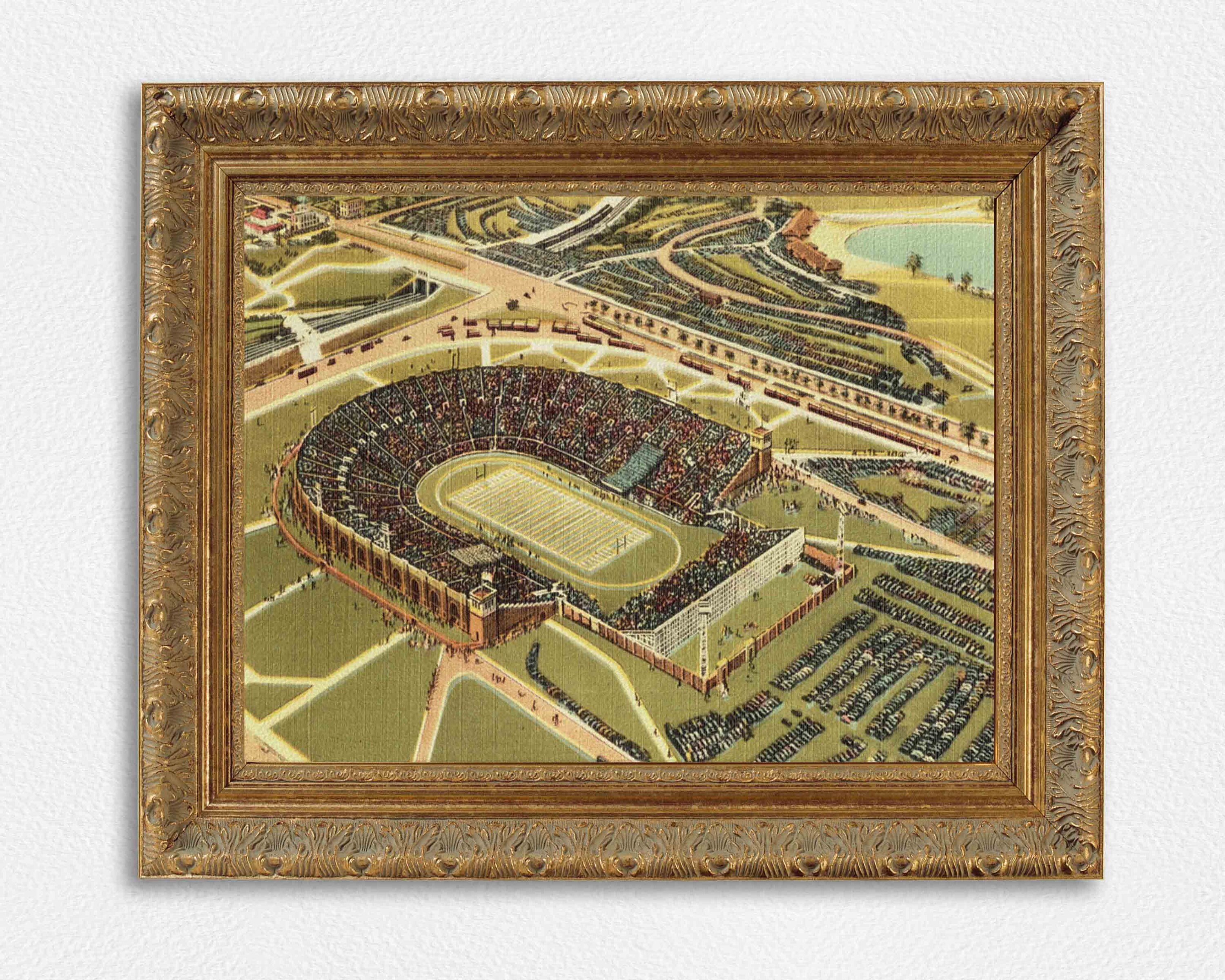 Vintage Football Stadium Art Print, Sports Poster (downloadable) - Etsy