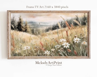 Spring Wildflower Field, Samsung Frame TV Art, Flower Meadow, Country ...