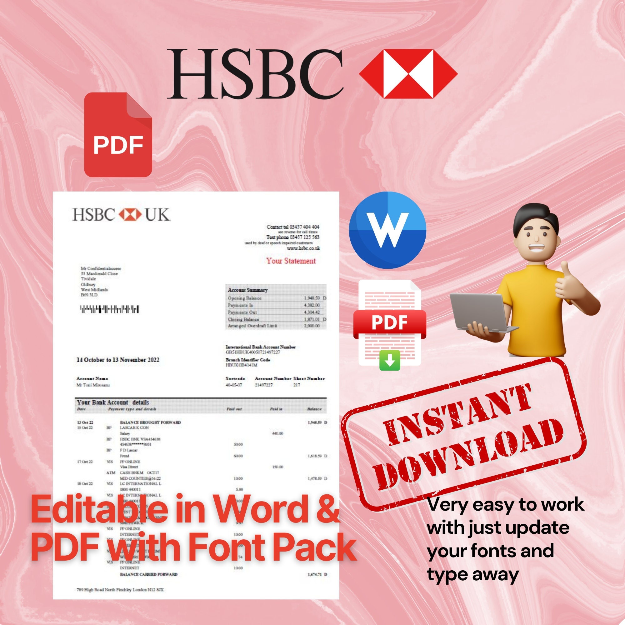 Hsbc Bank Statement Template