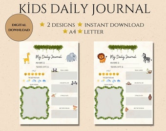 Kids Daily Journal Printable Journal for Kids Diary for Children Kids ...