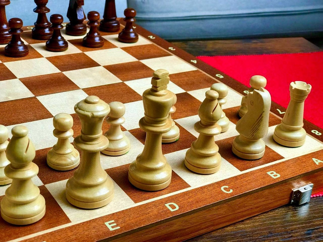 Wooden Handcrafted Folding Chess Set, Best Board Game for Birthday ...