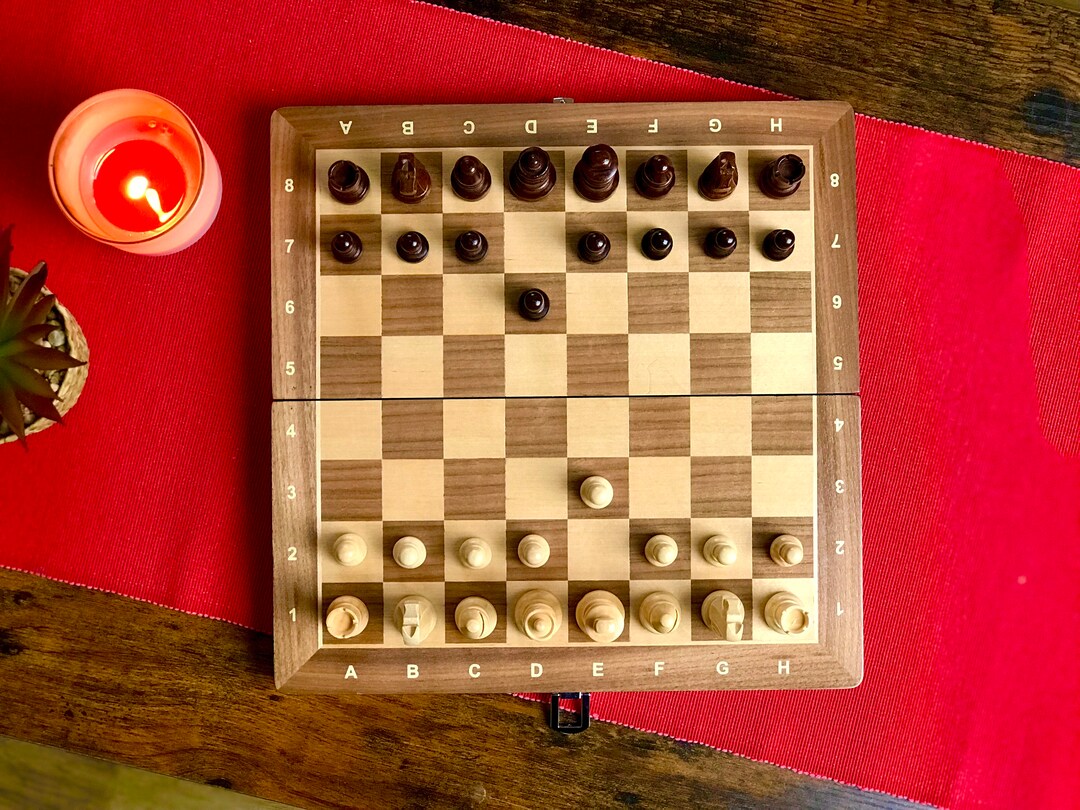 Gift for Him. Medium Sized Chess Set, Handcrafted From Walnut, Maple ...