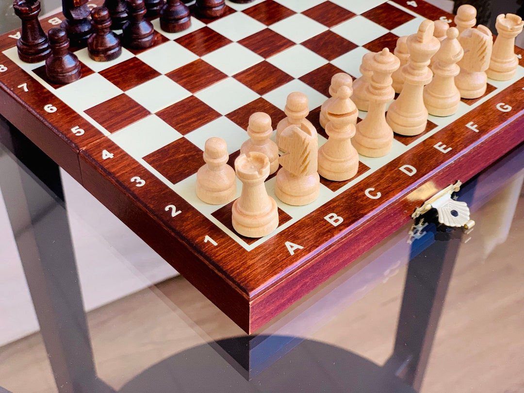 Folding Handmade Magnetic Chess Set Small Wooden Chess Board, Best Gift ...