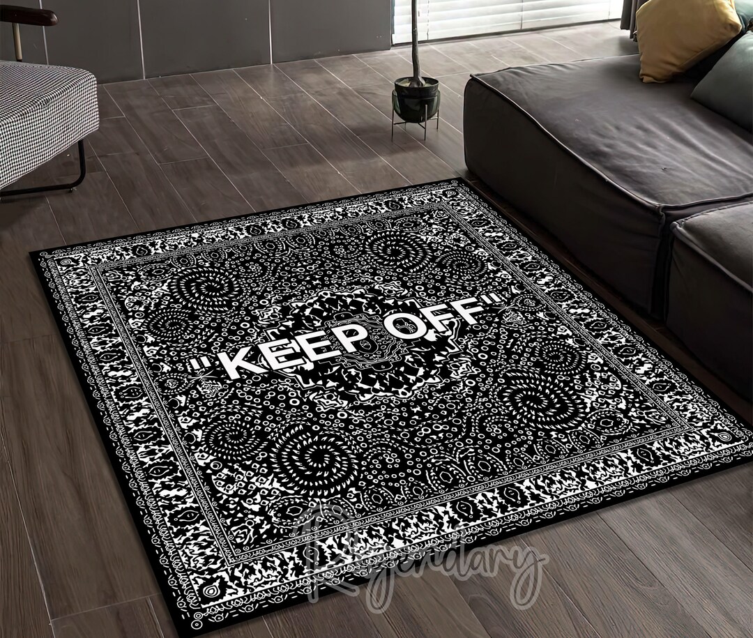 Square Black and White Keep off Rug, Modern Hypebeast Rug, Sneaker Room ...