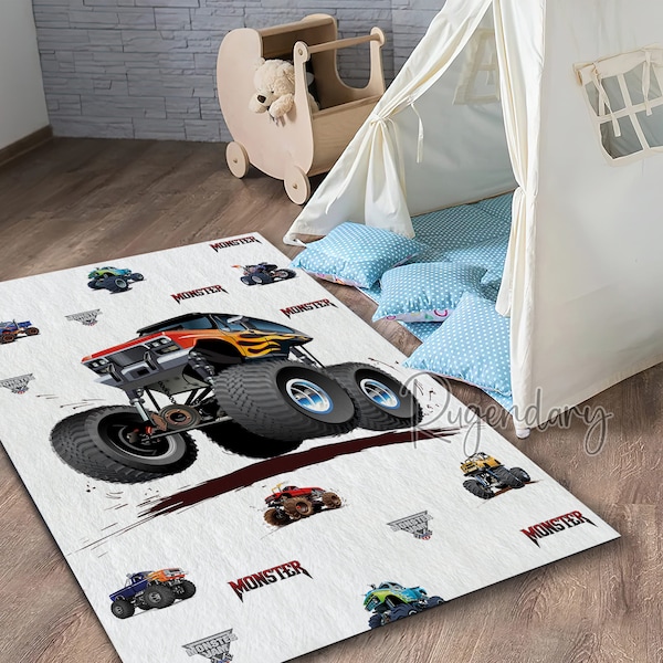 Monster Truck Area Rug - Etsy