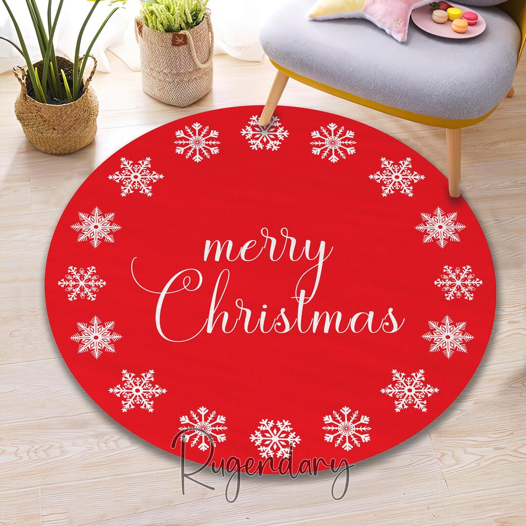Merry Christmas Rug, Xmas Tree Carpet, Christmas Decoration, New Year ...