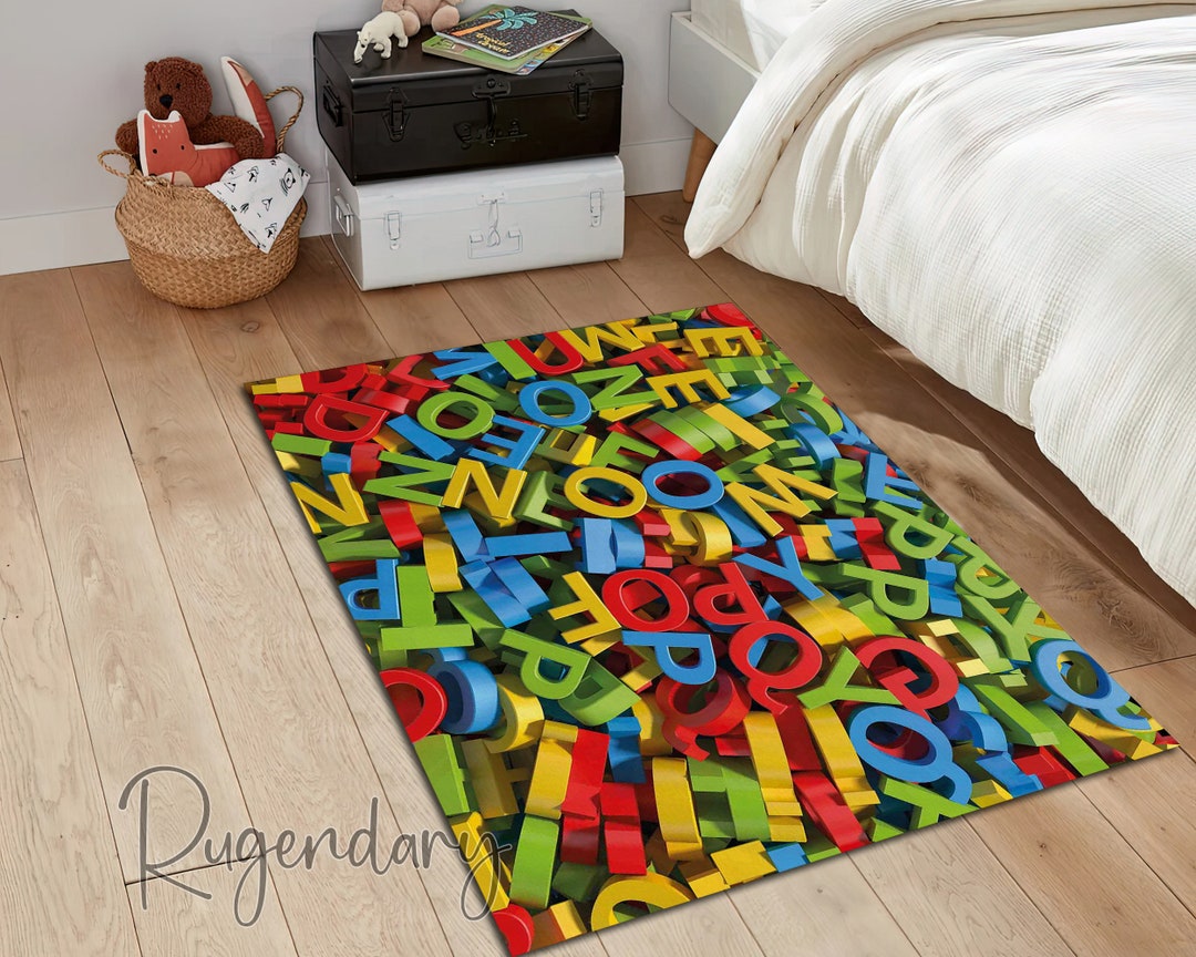 Colorful Alphabet Rug, Kids Room Mat, Educational Nursery Mat, ABC ...