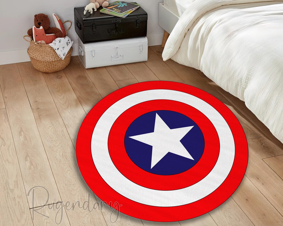 Captain America Rug, American Flag Shield Carpet, Captain America ...