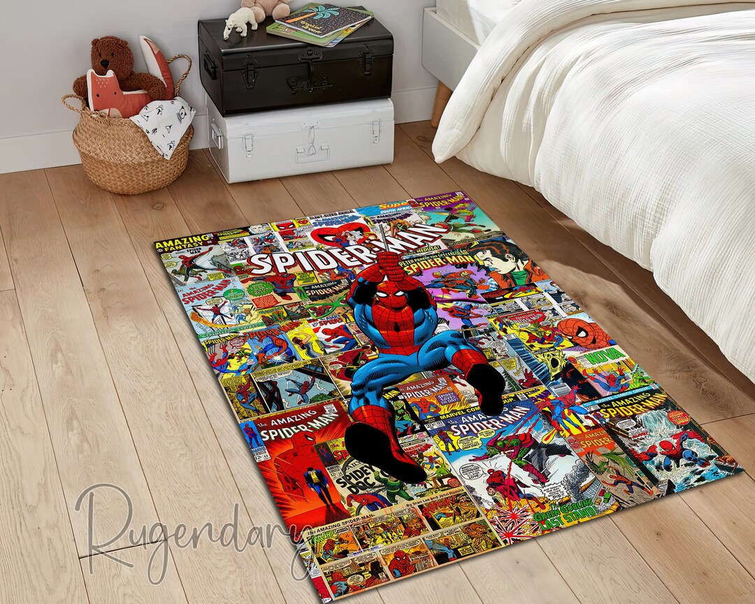 Spiderman Comic Rug, Spider Man Carpet, Children Room Marvel Decor ...