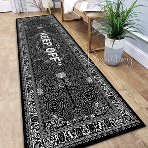 Black and White Keep off Rug, Modern Area Rug for Living Room, Cool ...