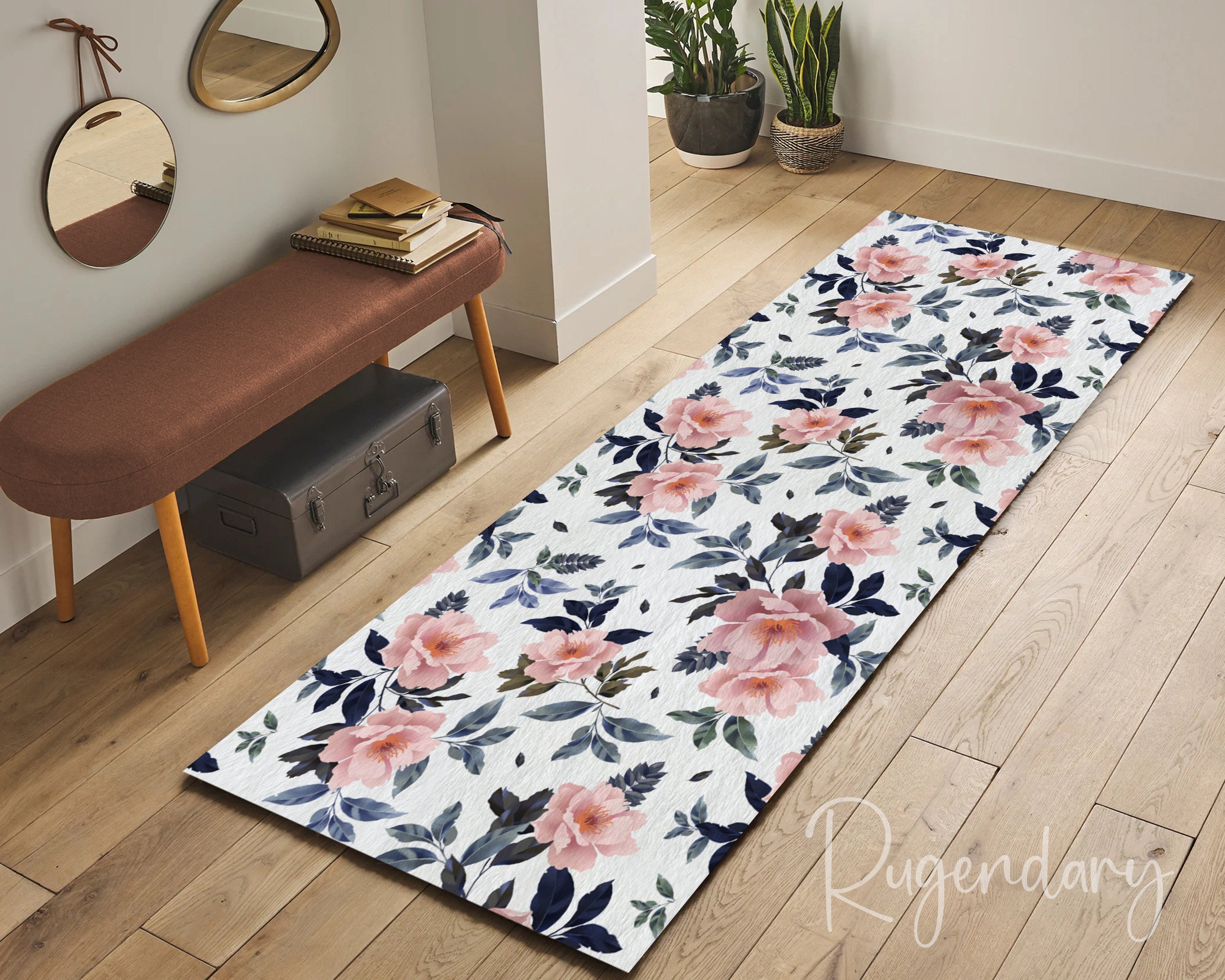 Pastel Color Floral Runner Rug Cute Flower Carpet for - Etsy