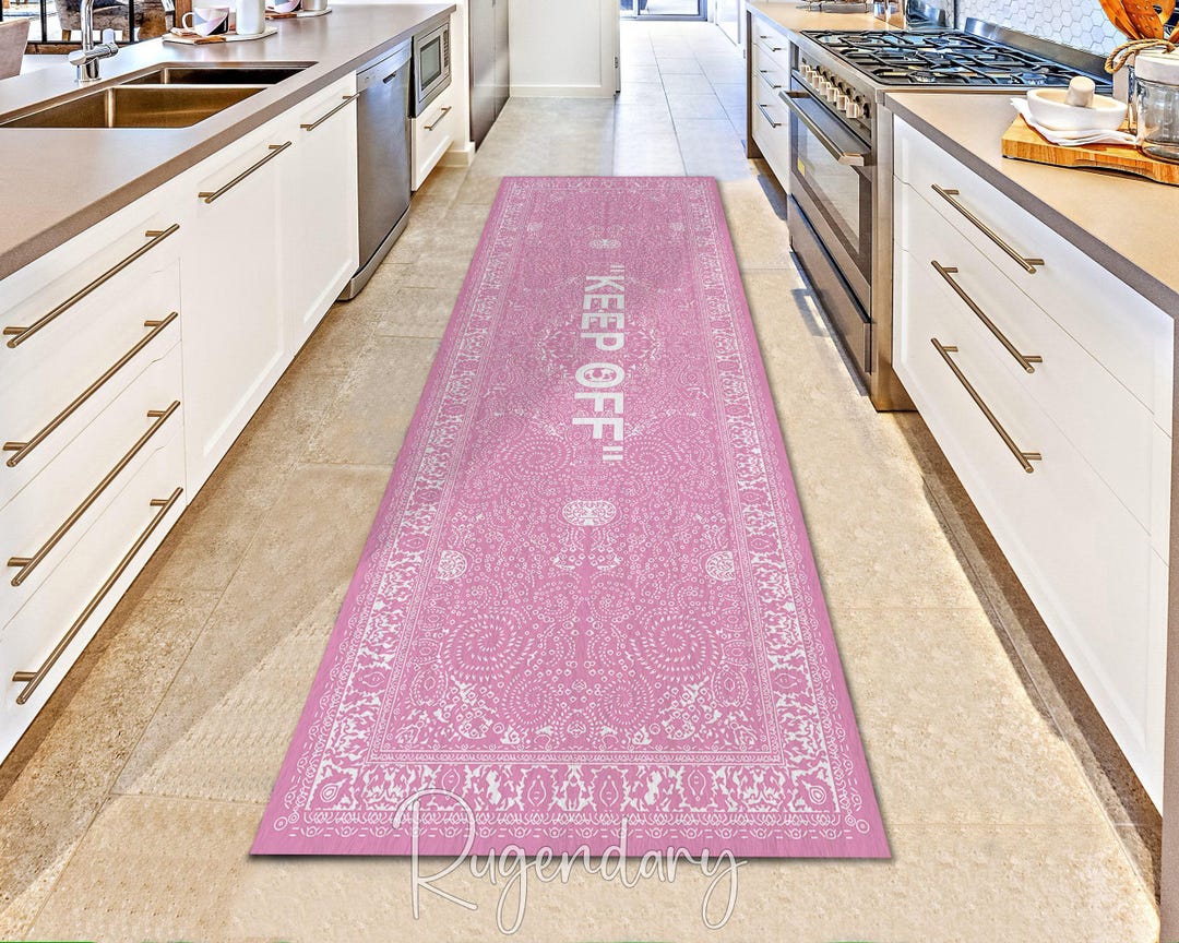 Pink "keep Off" Runner Rug: Y2K Bedroom Carpet - Etsy