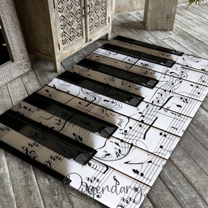 Piano Keys Rug, Music Room Carpet, Music Art Mat, Piano Decor, Living ...