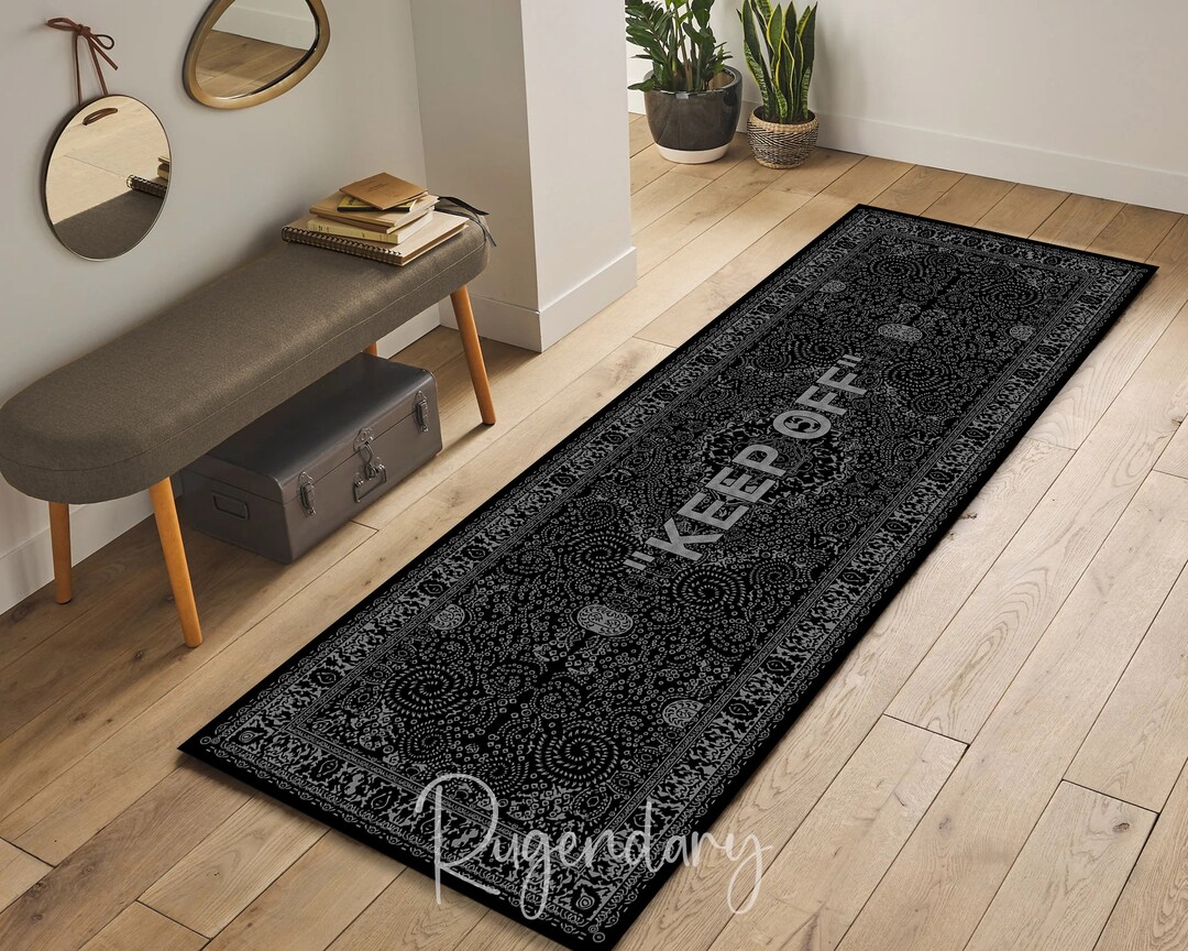 Black and Silver Color Keep off Rug, Cool Keep off Carpet, Hypebeast ...