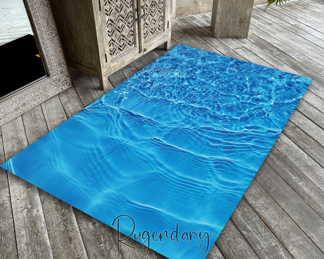 Ocean Wave Rug, Blue Sea Carpet, Summer House Decor, Creative Decor ...