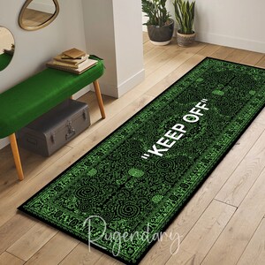 KEEP OFF Rug, Cool Runner Rug for Men Bedroom, Keep off Carpet, Green ...
