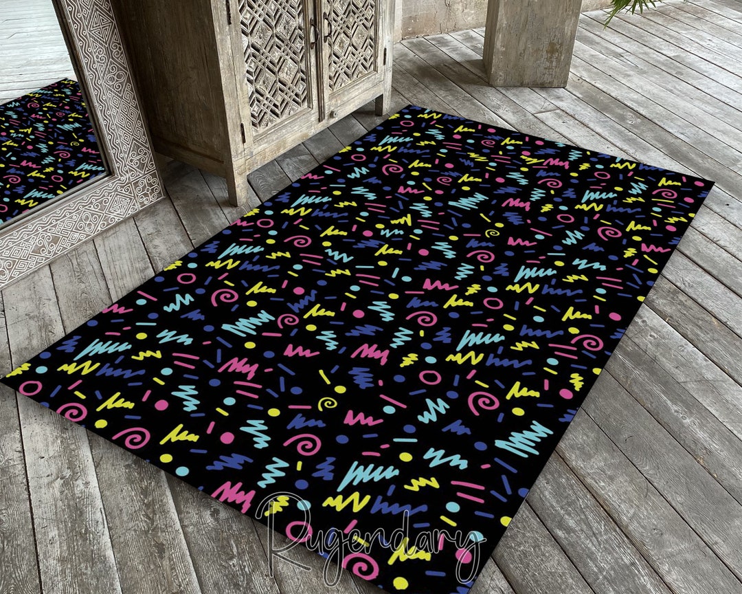 90s Classic Arcade Carpet, Nostalgic Gaming Room Rug, Soft and Thick ...