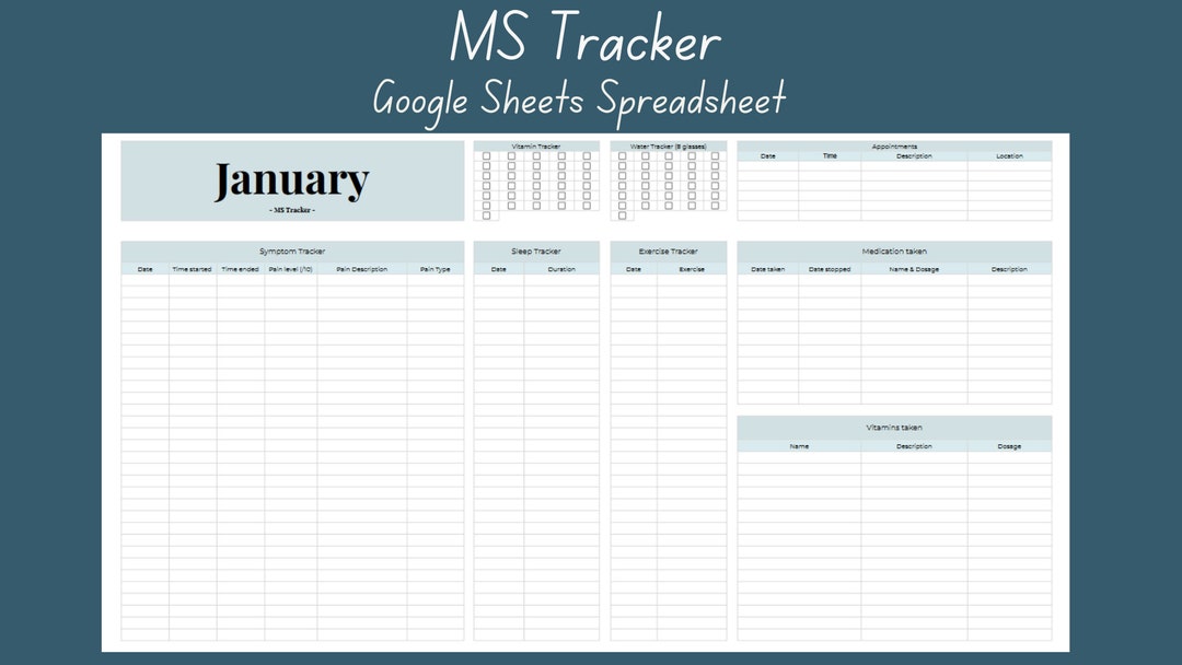 MS Tracker - Google Sheets - Etsy