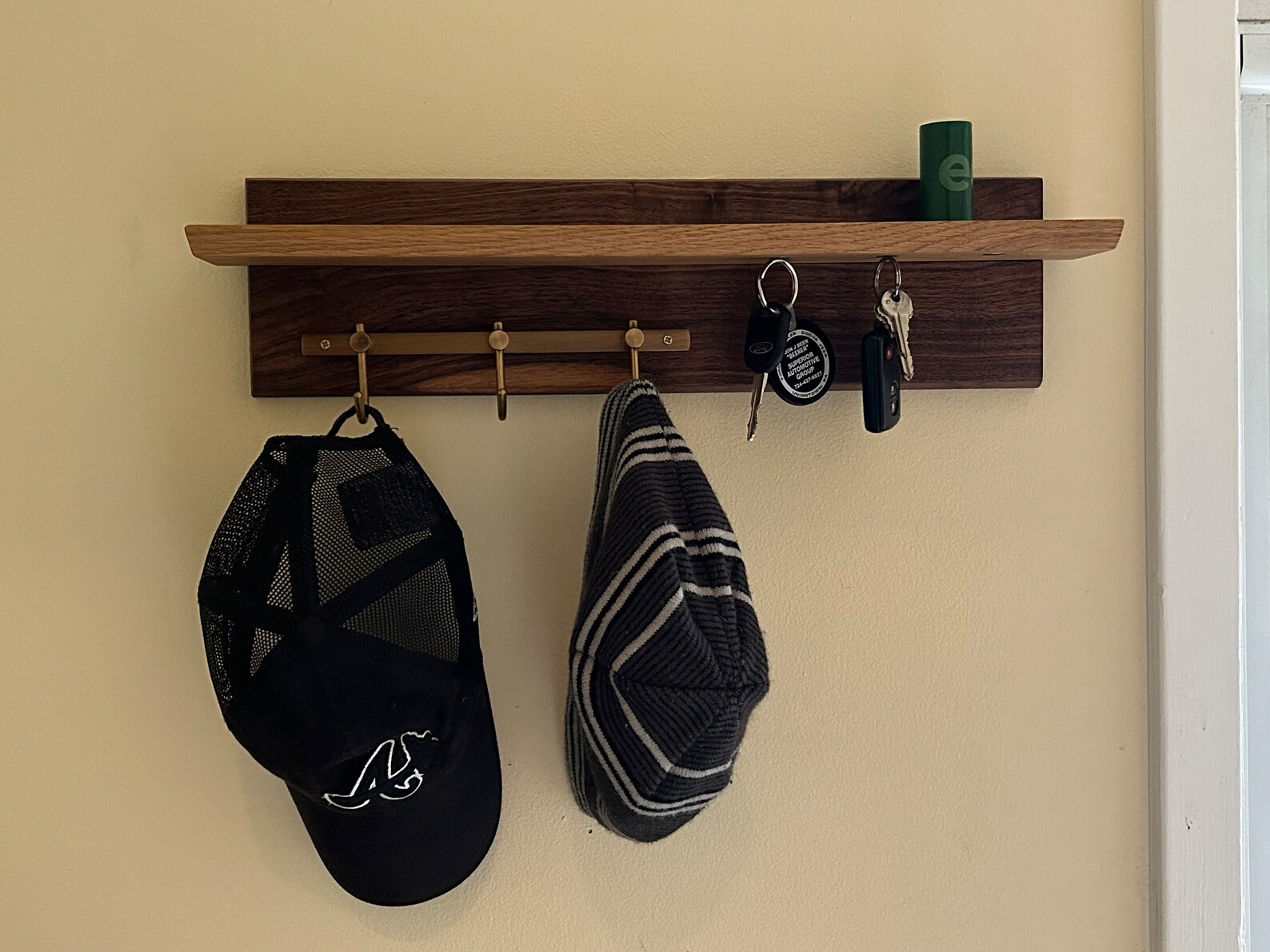Mid Centry Modern Key Hook Coat Rack for Hat Rack - Front Door Shelf ...