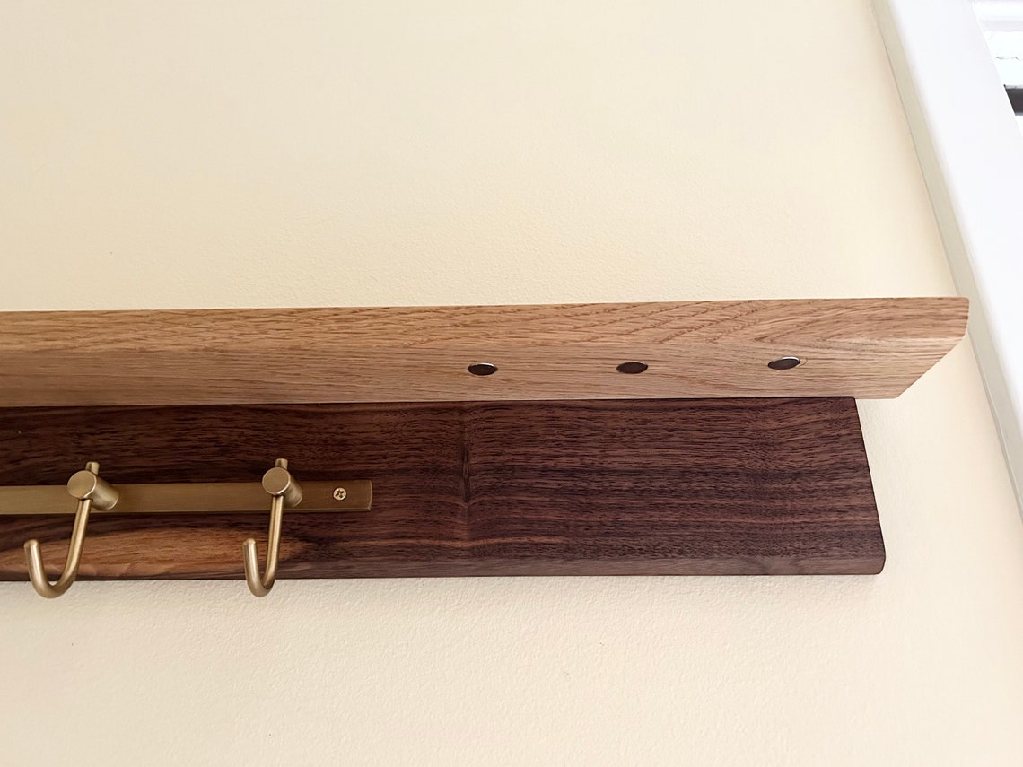 Mid Centry Modern Key Hook Coat Rack for Hat Rack - Front Door Shelf ...