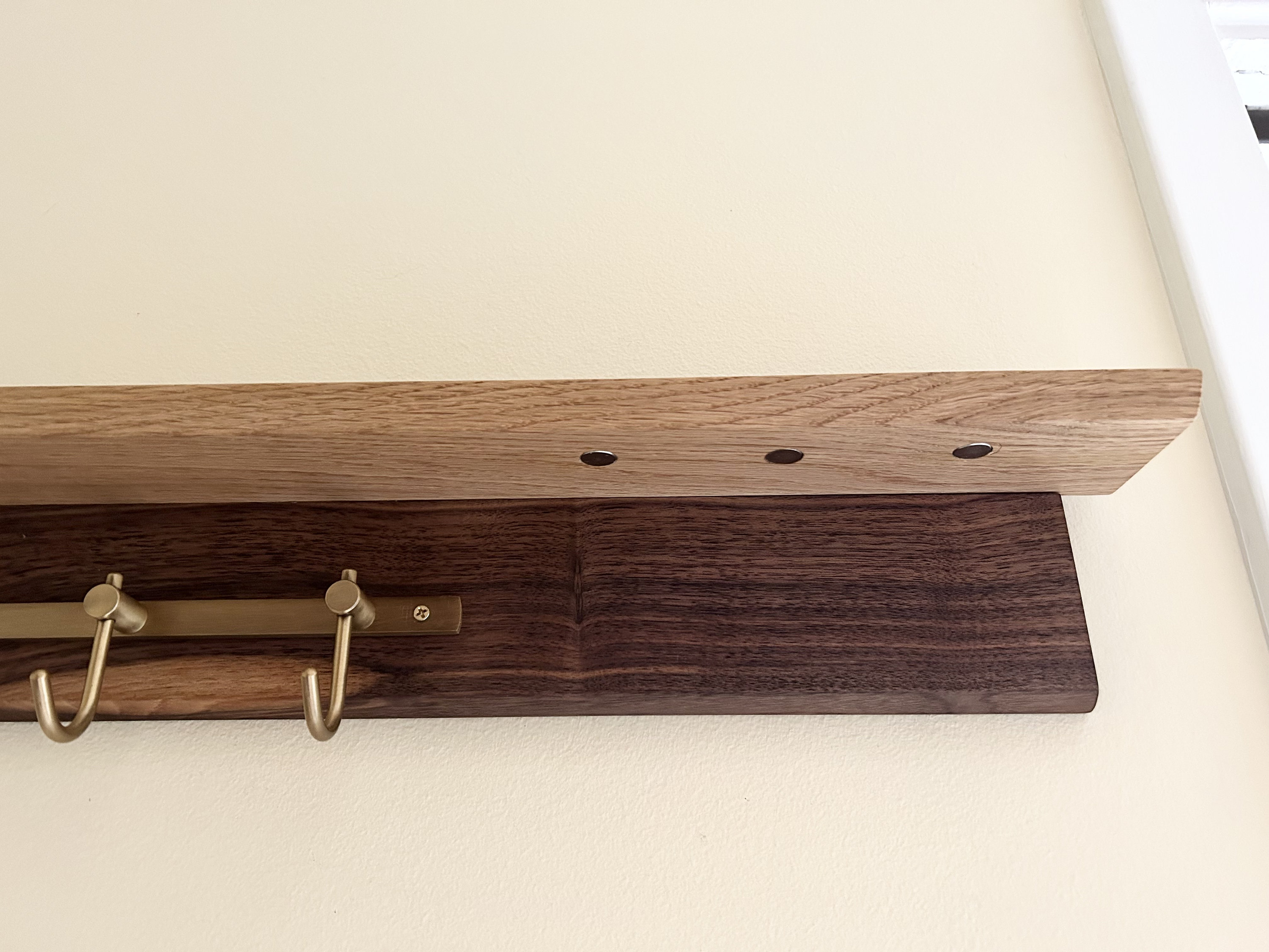 Mid Centry Modern Key Hook Coat Rack for Hat Rack - Front Door Shelf ...