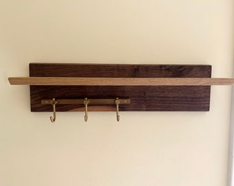 Mid Centry Modern Key Hook Coat Rack for Hat Rack - Front Door Shelf ...