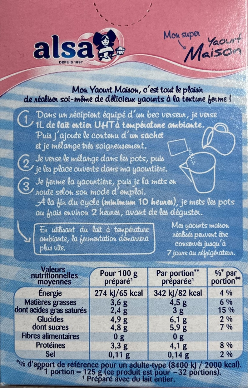 French Classic Yogurt Starter Alsa Yogurt Maison Yogurt Homemade French ...